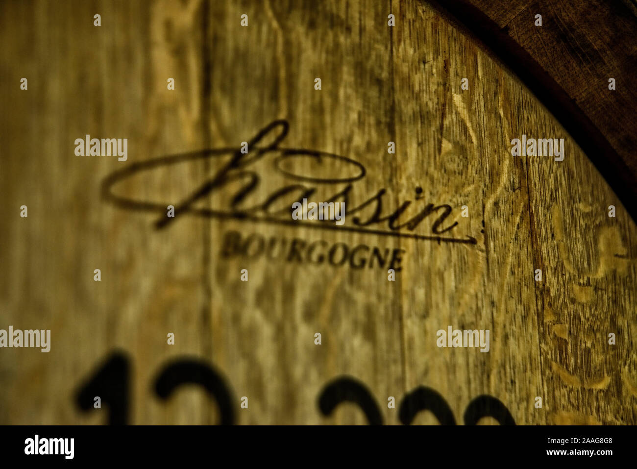 closeups of stamps on wine barrels Stock Photo - Alamy