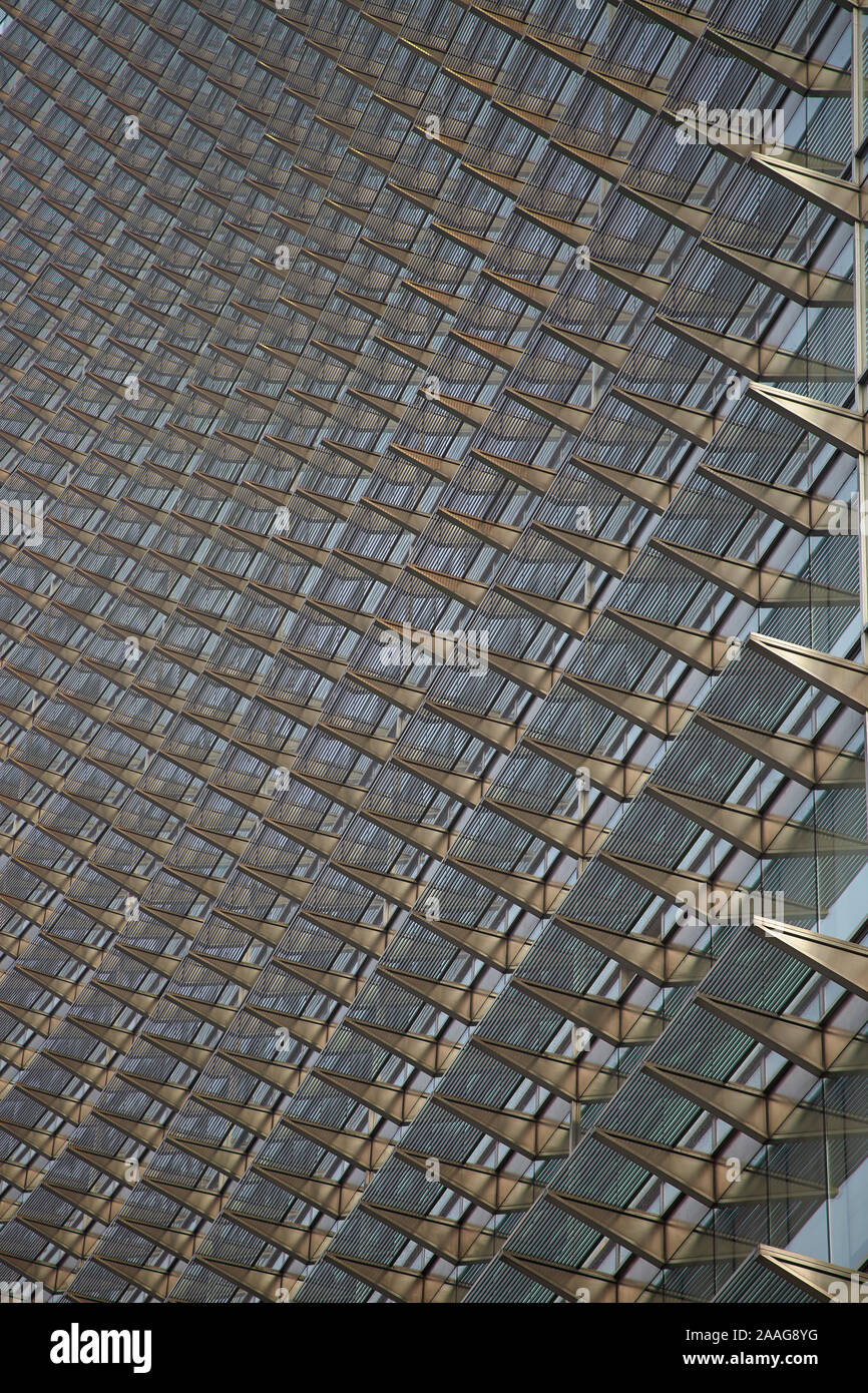 SHANGHAI, CHINA - grill work on a high rise building in Shanghai Stock ...