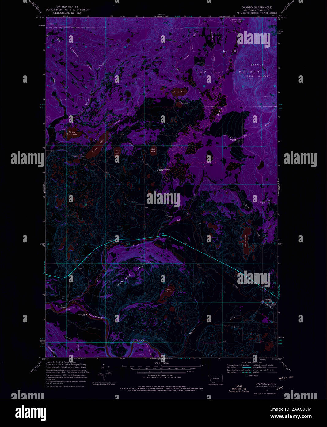 Map of ovando montana hi-res stock photography and images - Alamy