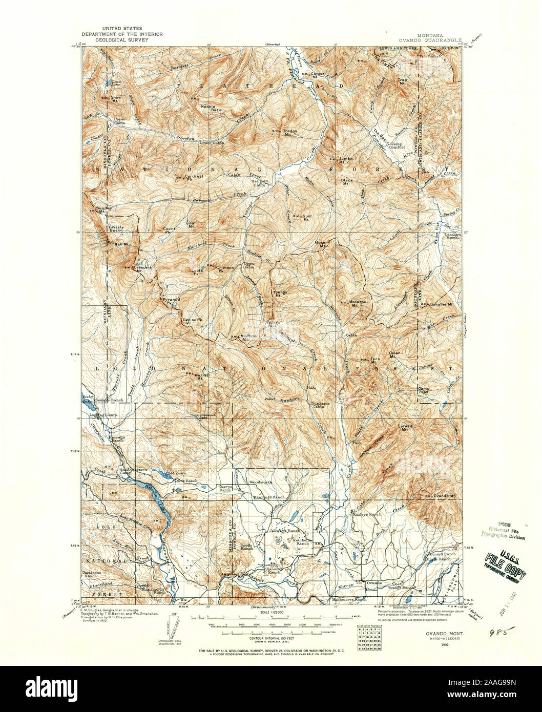Map of ovando montana hi-res stock photography and images - Alamy