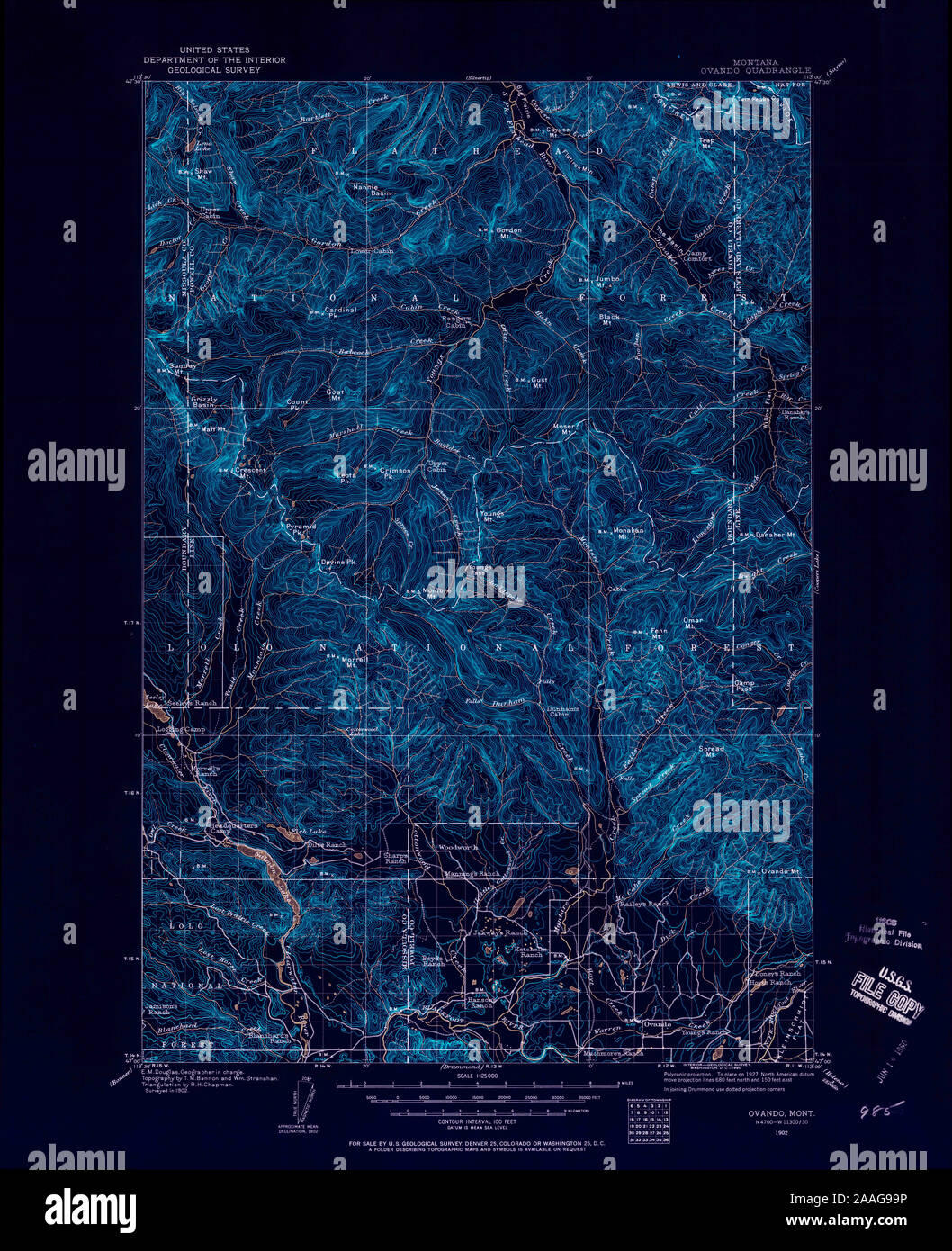 Ovando montana map hi-res stock photography and images - Alamy