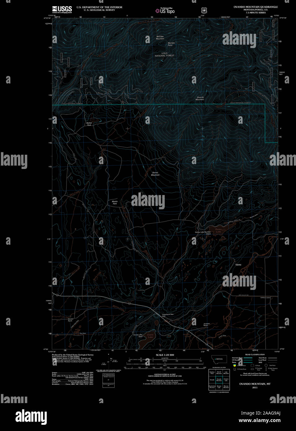 Map of ovando montana hi-res stock photography and images - Alamy