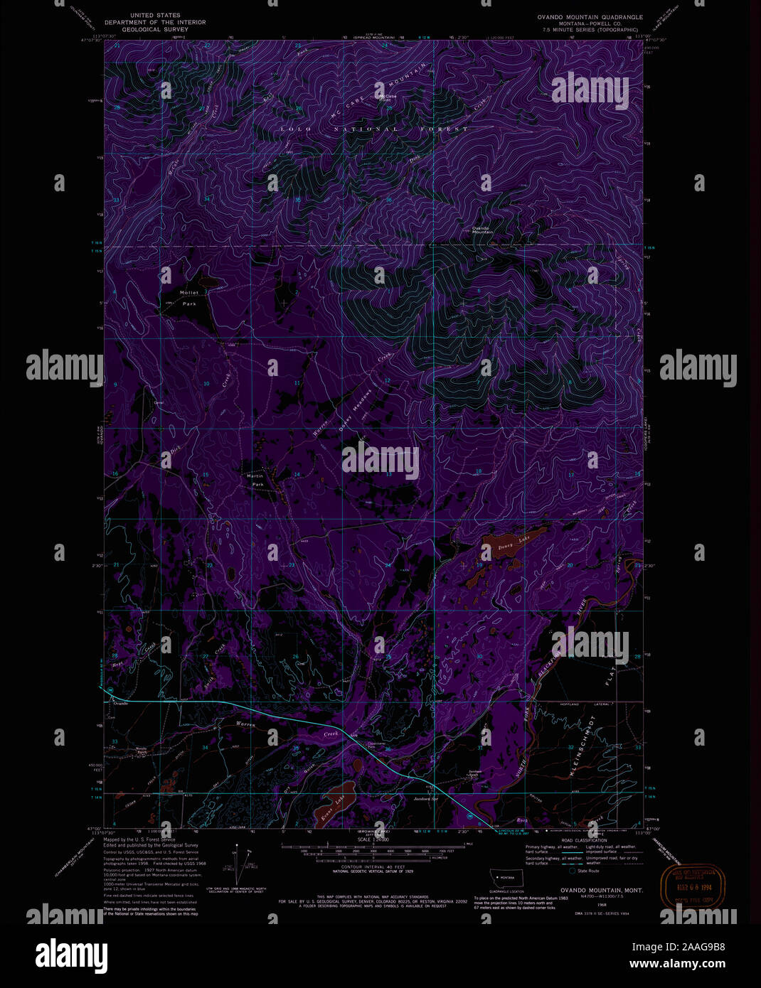Map of ovando montana hi-res stock photography and images - Alamy
