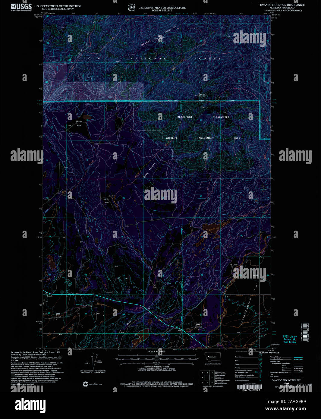Ovando montana map hi-res stock photography and images - Alamy