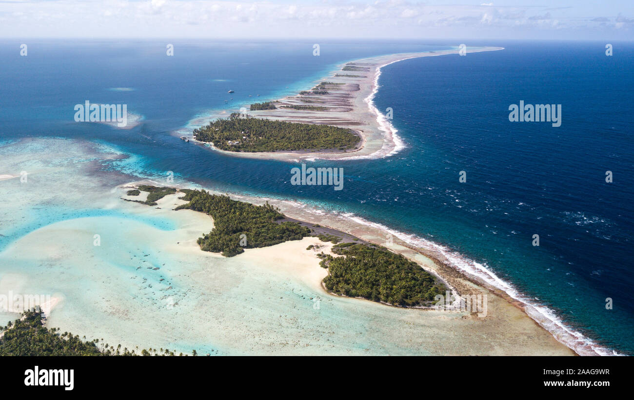Pink sand area in the south of Fakarava atoll in french polynesia ...