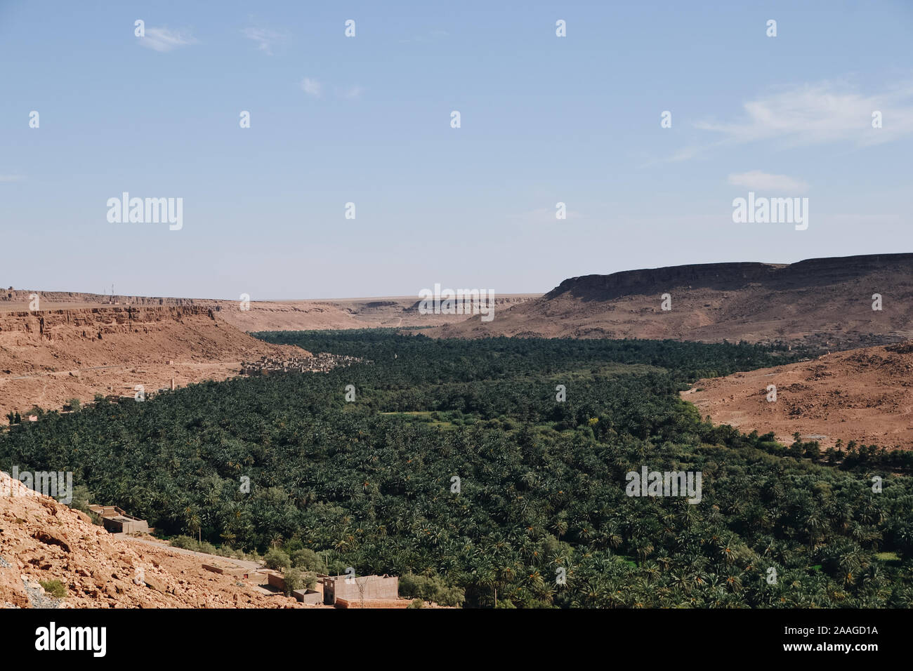 Big oasis in the way to the Merzouga Desert Stock Photo - Alamy