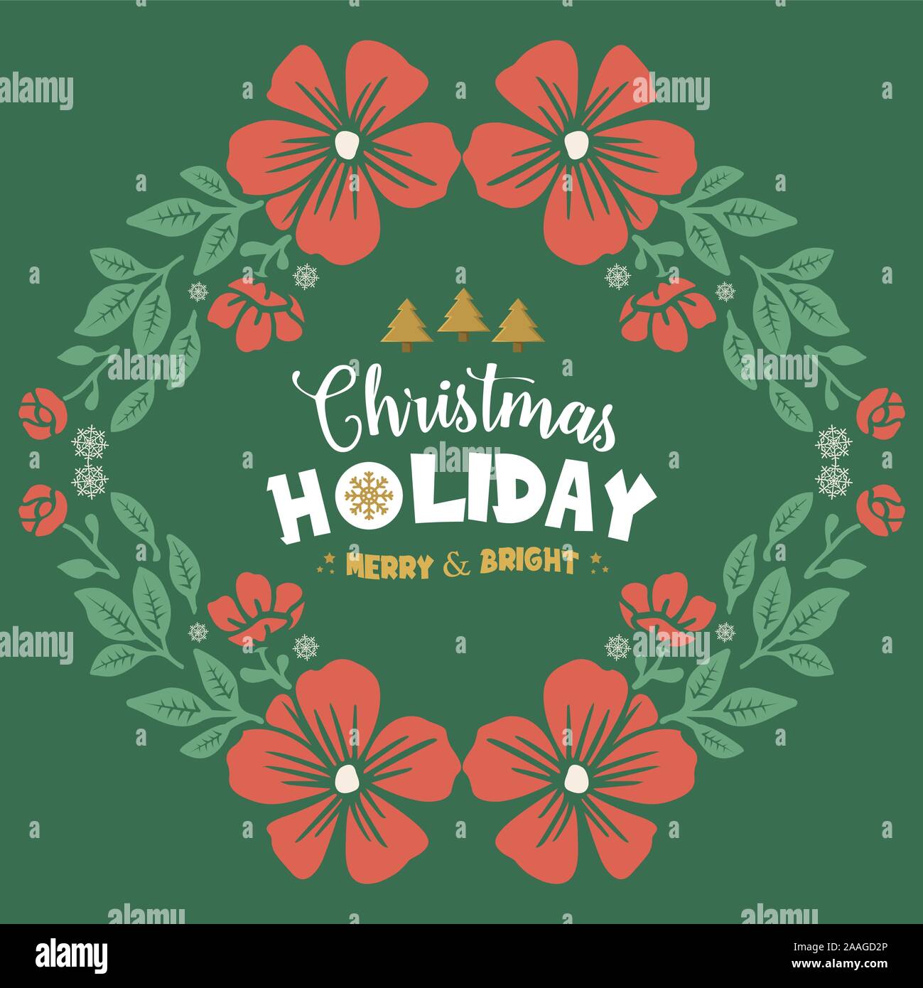 Text christmas holiday, with wallpaper of leaf flower frame background ...