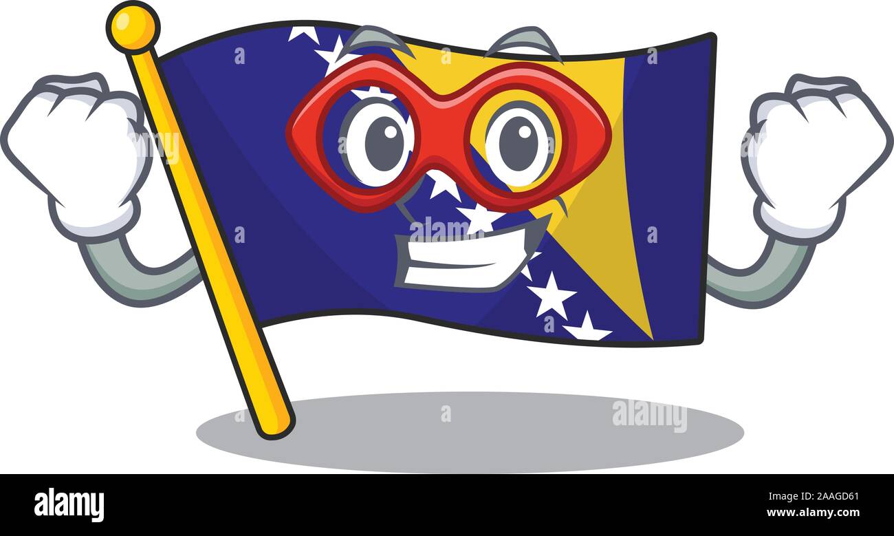 A cartoon of lag bosnia wearing costume of Super hero Stock Vector ...