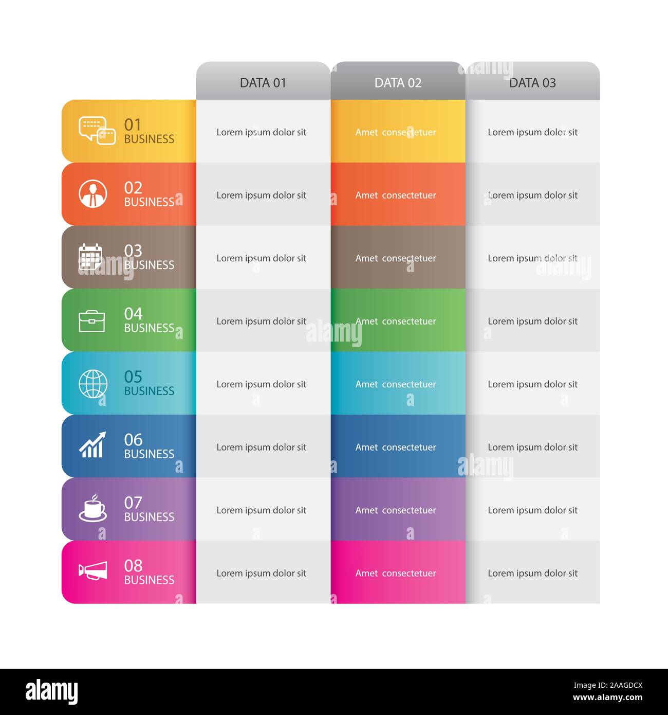 8 data Infographics tab paper index template. Vector illustration ...