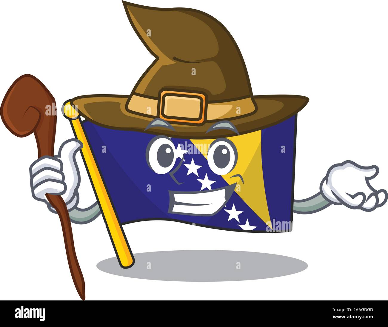 Happy Halloween flag bosnia as a Witch cartoon style Stock Vector Image ...