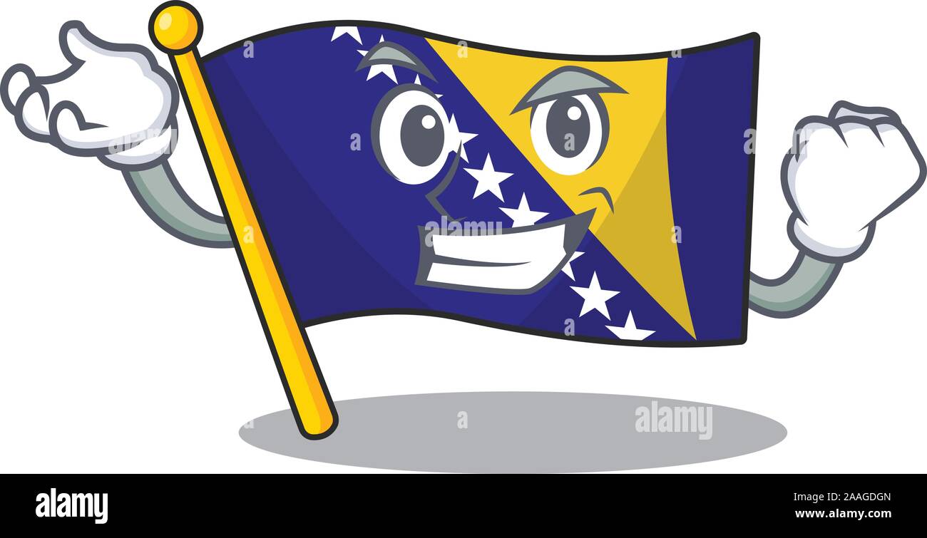 Happy confident Successful flag bosnia cartoon character style Stock ...