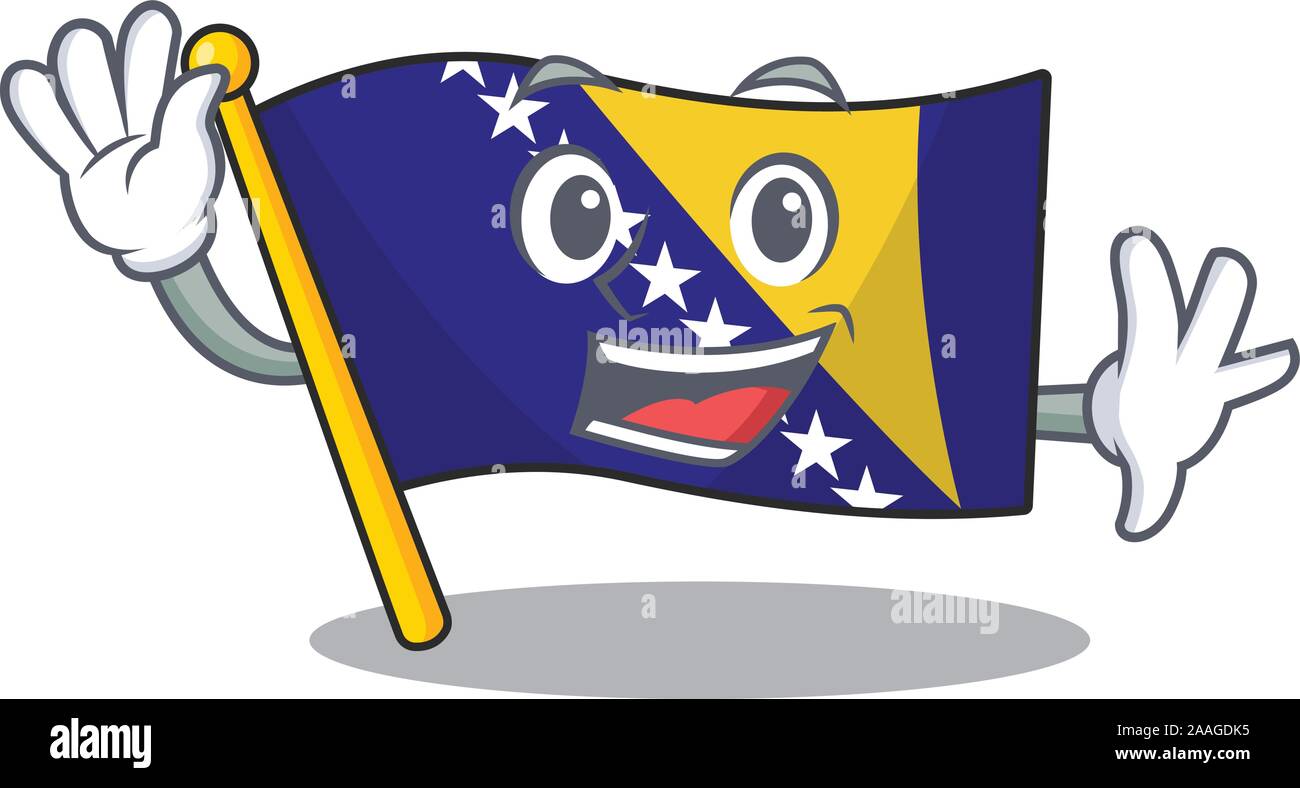 Waving bosnia flag official Cut Out Stock Images & Pictures - Alamy