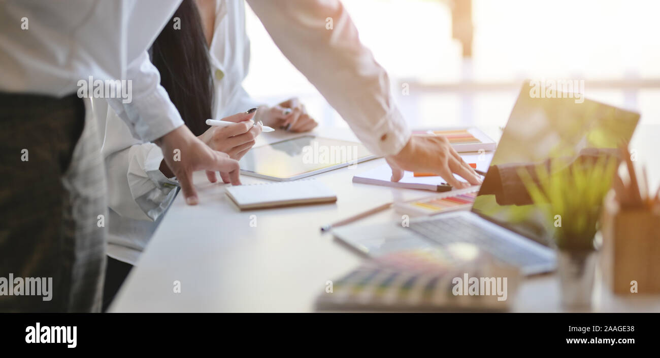 Editing team meeting paperwork hi-res stock photography and images - Alamy