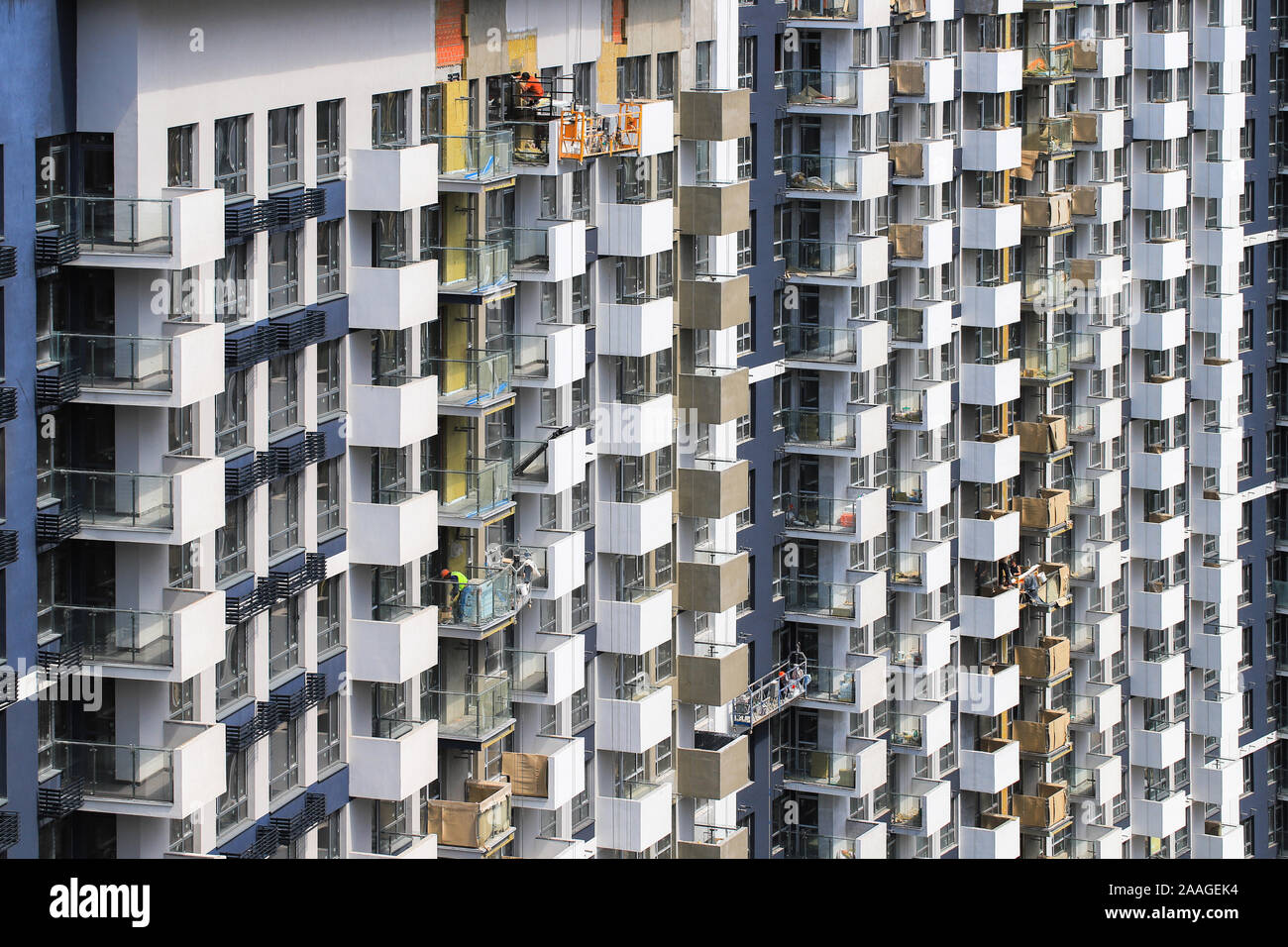The construction of apartment buildings close-up Stock Photo - Alamy