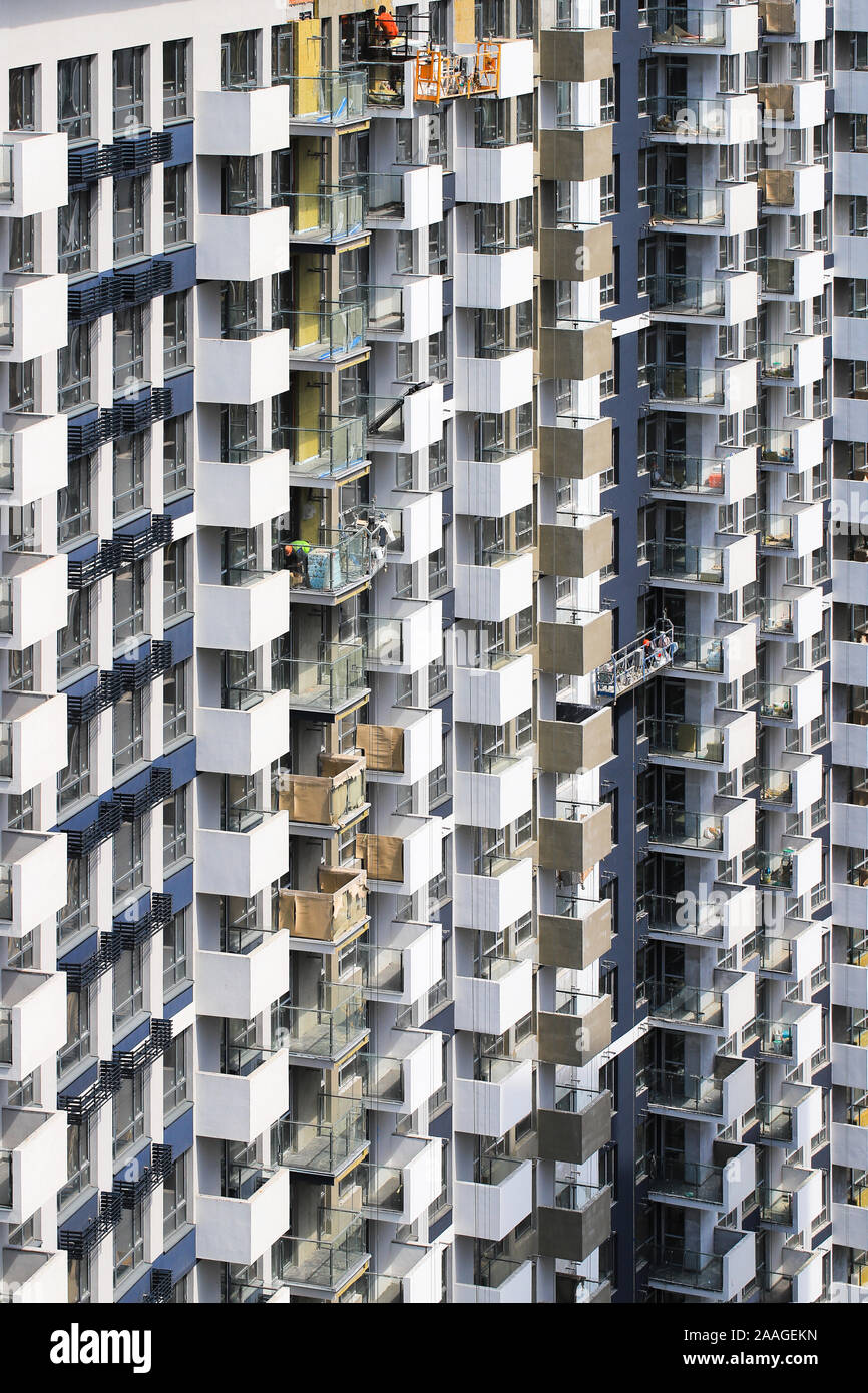 The construction of apartment buildings close-up Stock Photo - Alamy
