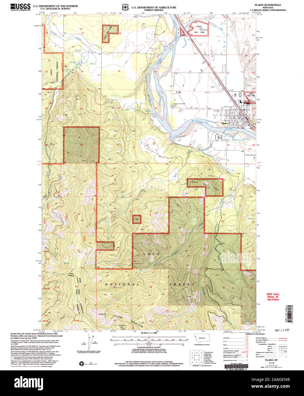 Plains montana map hi-res stock photography and images - Alamy