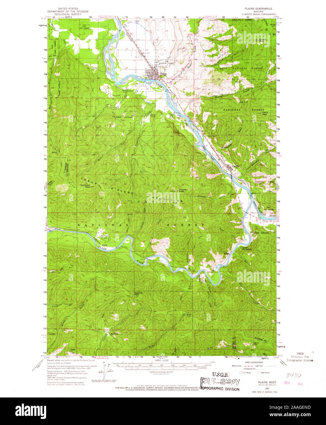 Plains montana map hi-res stock photography and images - Alamy
