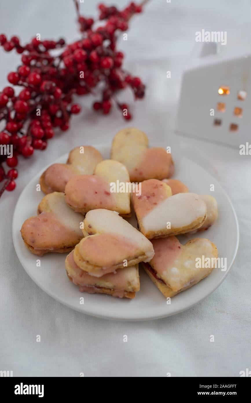 heart shaped christmas cookies Stock Photo - Alamy