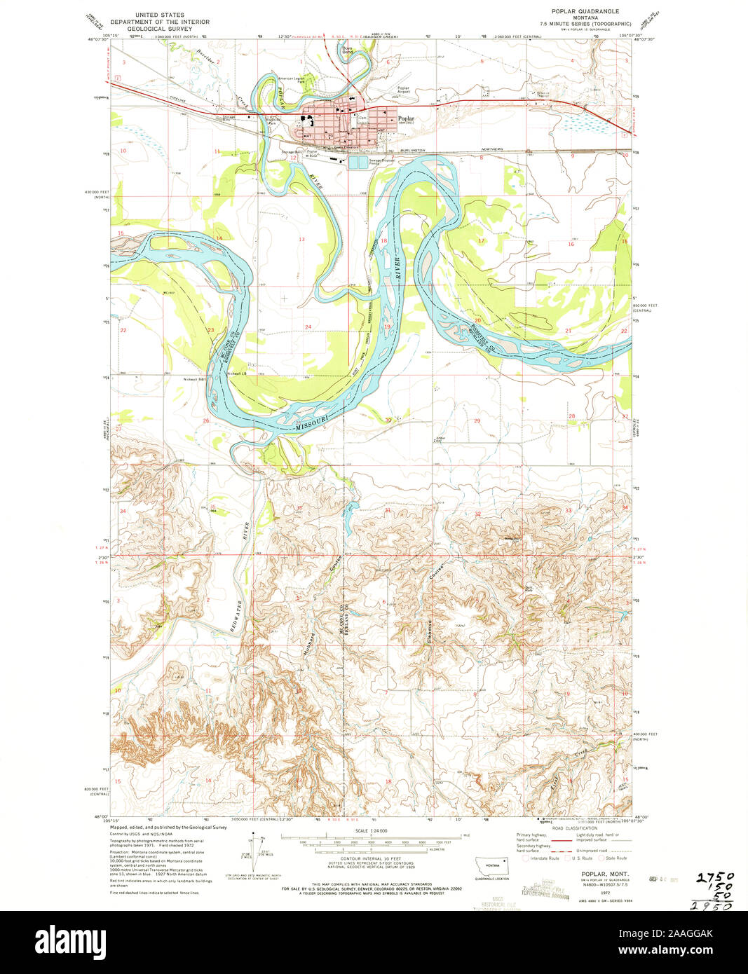 Map of poplar montana hi-res stock photography and images - Alamy