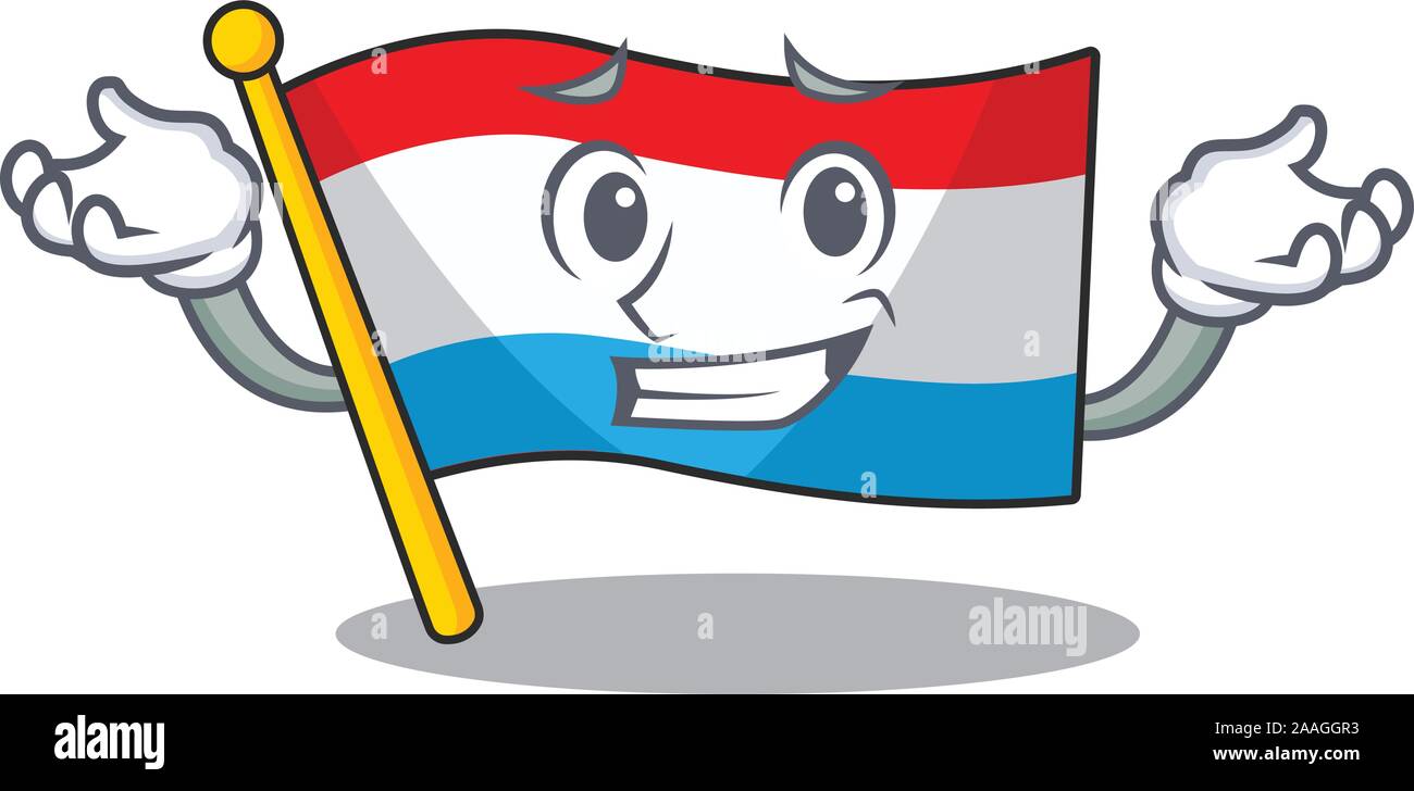 Super Cool Grinning flag luxembourg mascot cartoon style Stock Vector ...