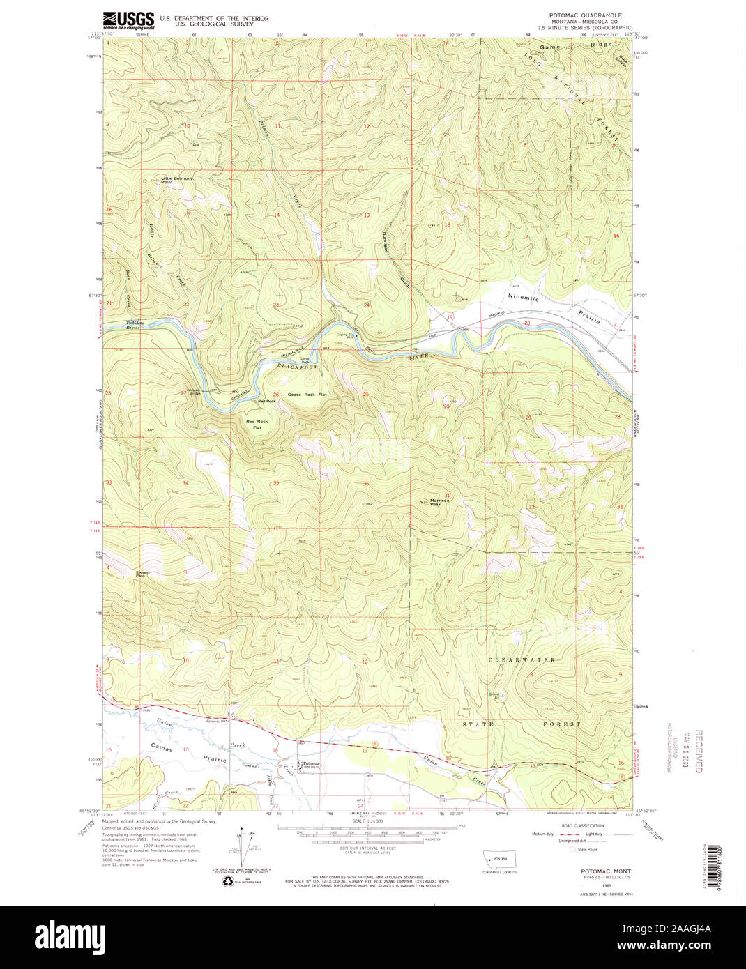 Map of potomac montana hi-res stock photography and images - Alamy
