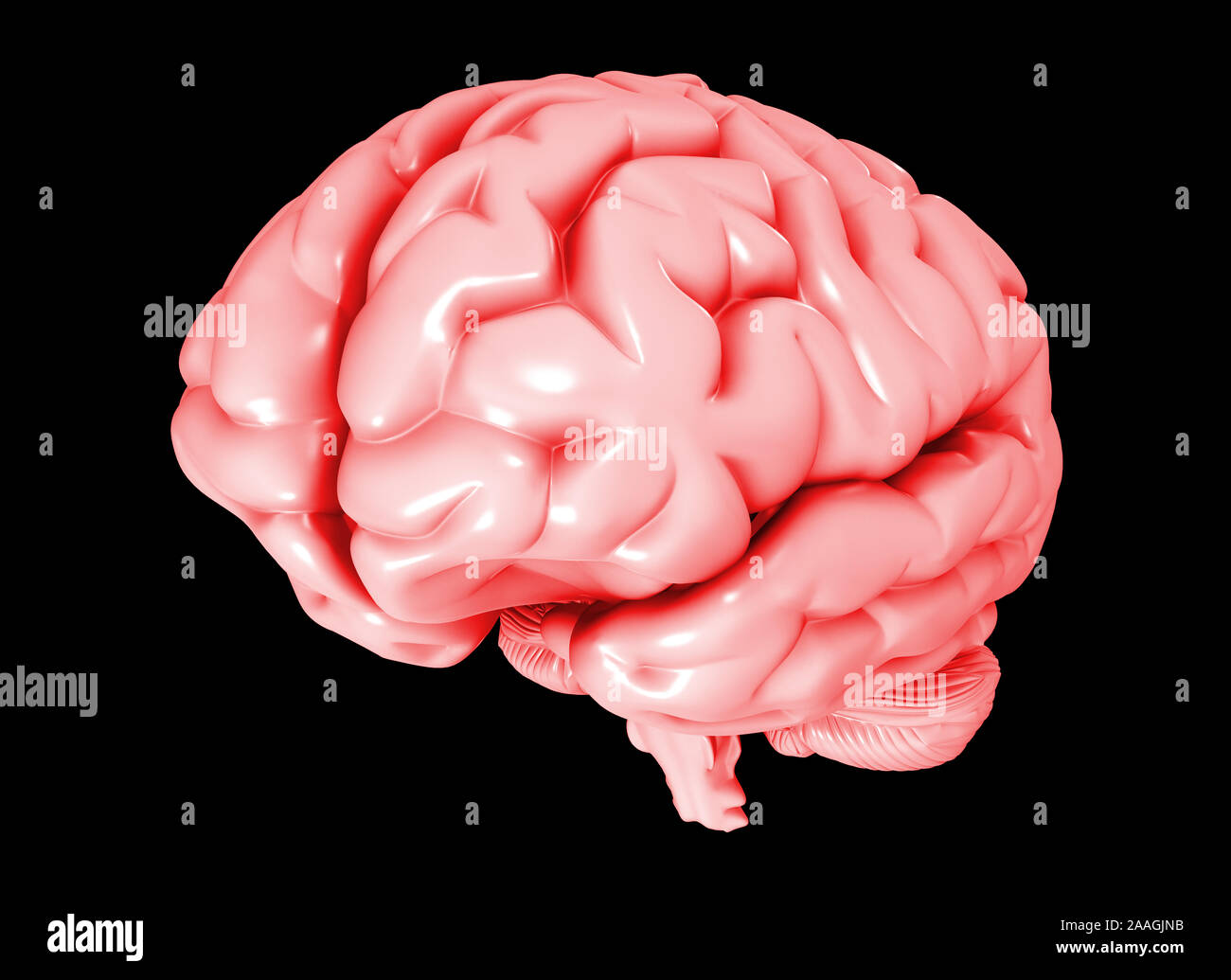 Brain and pulses simulation process of the human thinking - 3d render ...