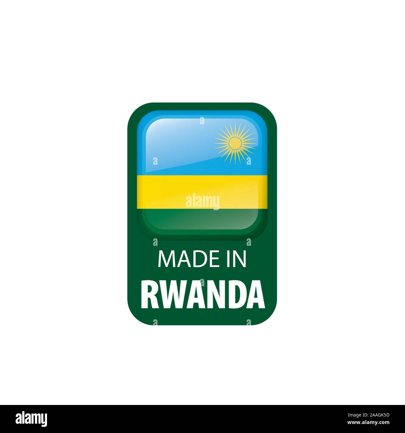 Rwanda flag, vector illustration on a white background Stock Vector ...