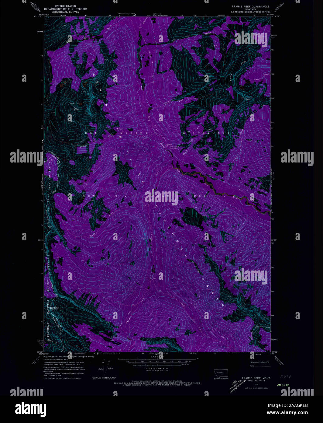 USGS TOPO Map Montana MT Prairie Reef 266142 1970 24000 geo Inverted ...