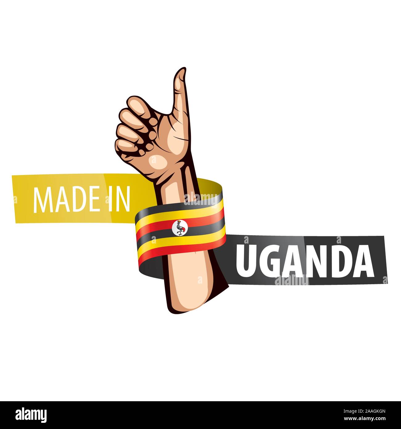 Uganda flag, vector illustration on a white background Stock Vector ...