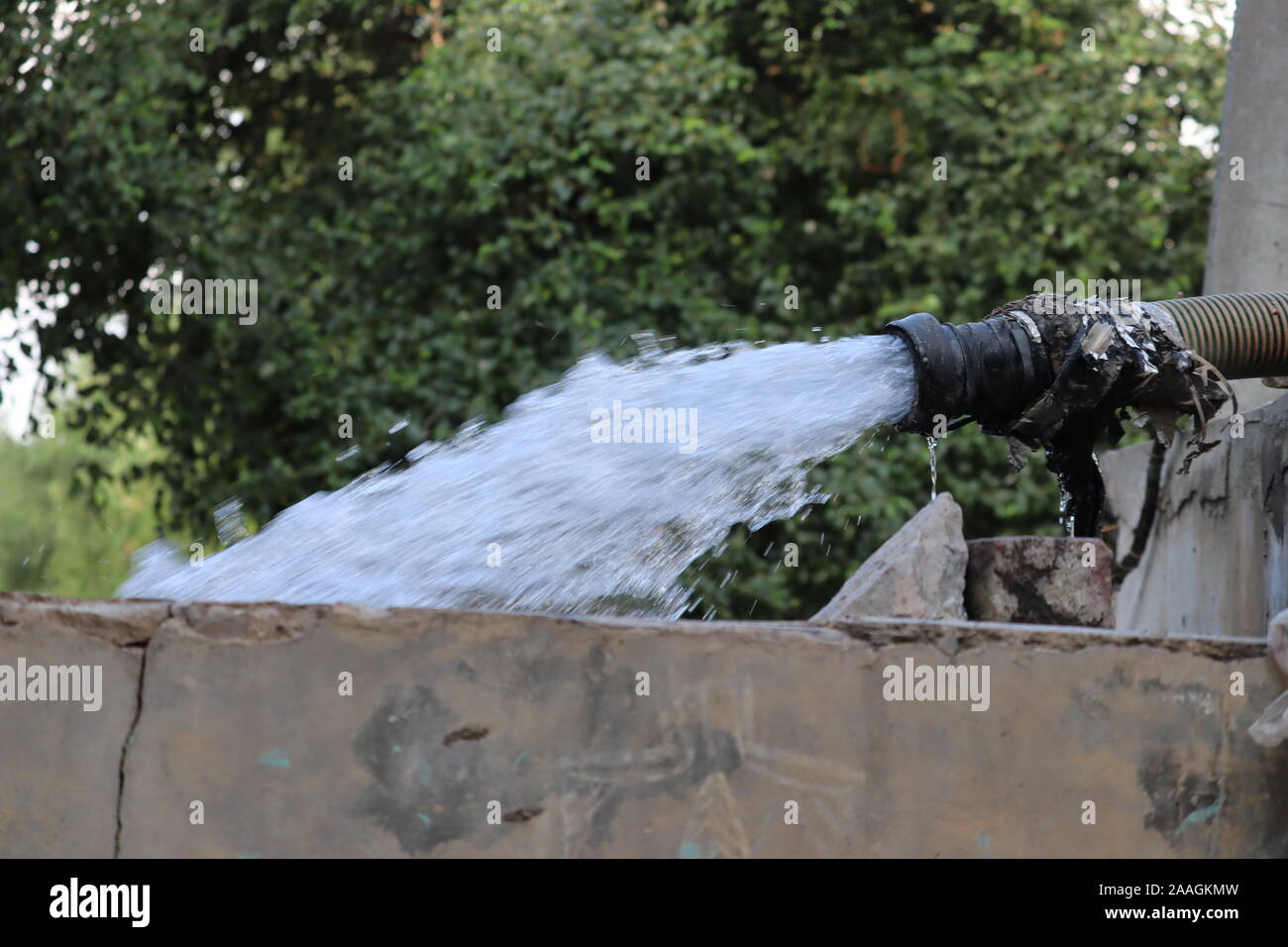 crystal clear sweet and healthy water being flush out, Water flowing in ...