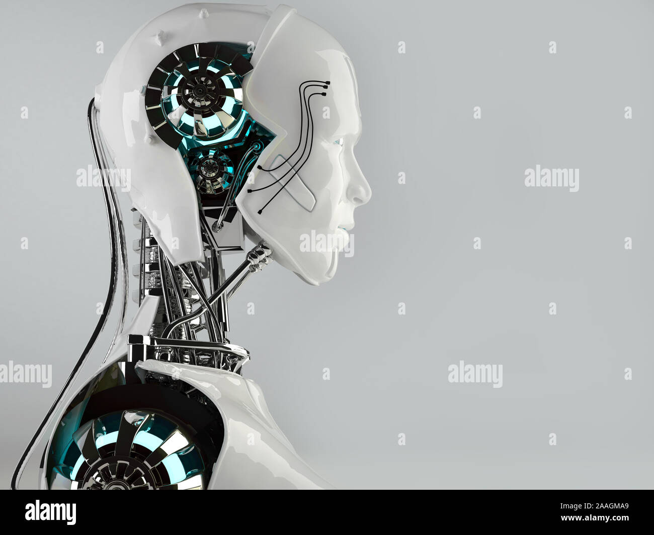 Robot Android man cyborg sci-fi model background Stock Photo - Alamy