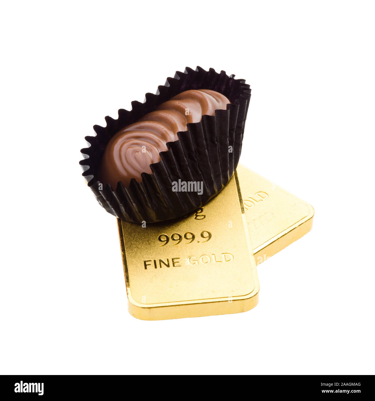 chocolate or chocolate and gold on a background Stock Photo - Alamy