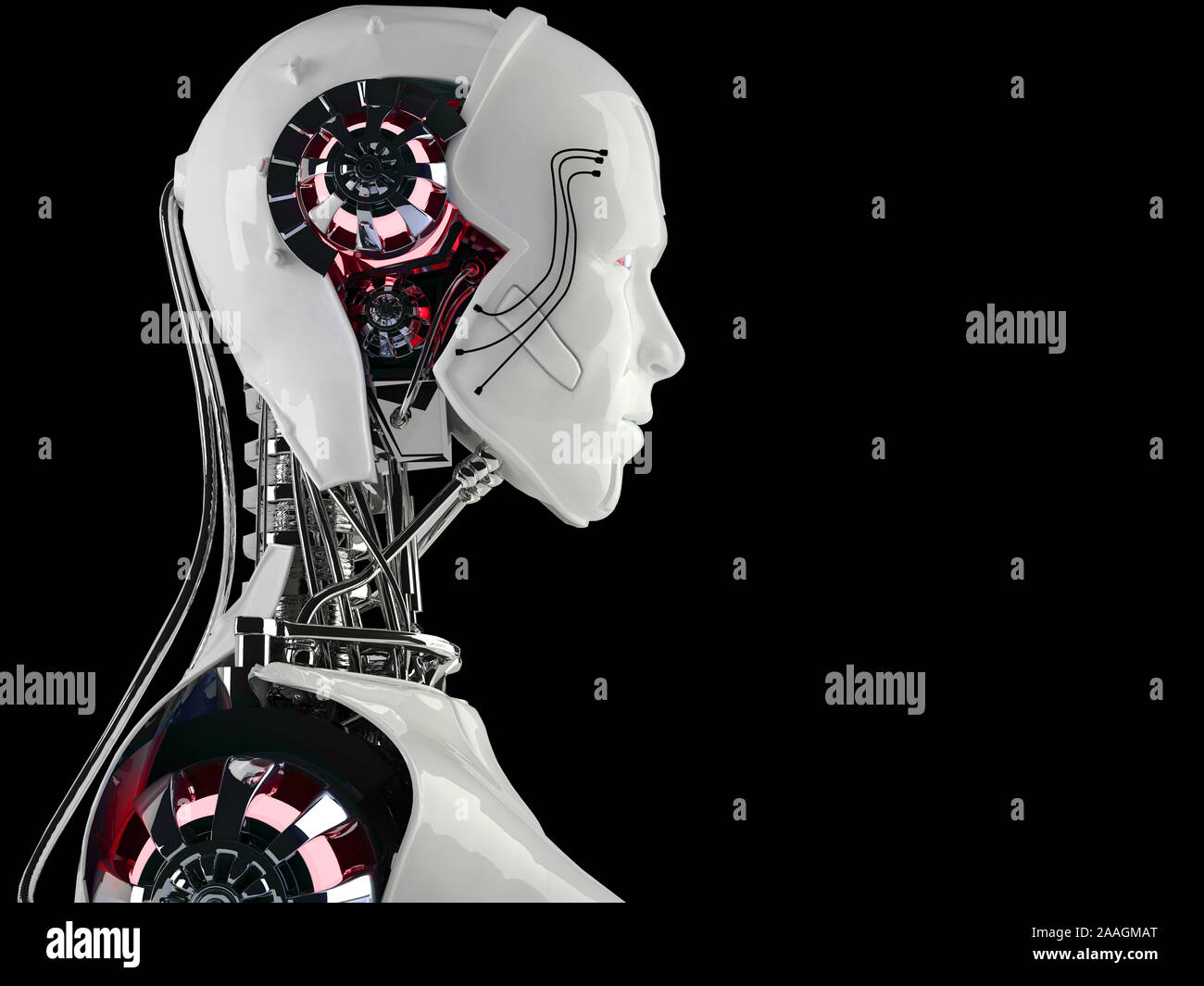 Robot Android man cyborg sci-fi model background Stock Photo - Alamy