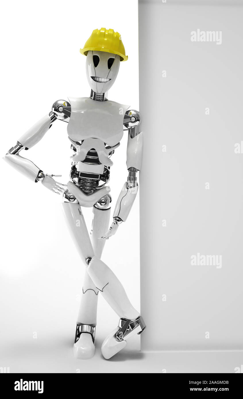 Robot background - 3d render wallpaper Stock Photo - Alamy