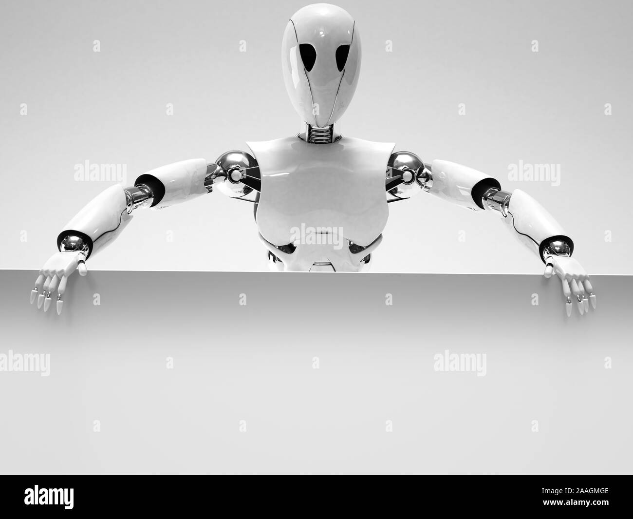 Robot background - 3d render wallpaper Stock Photo - Alamy