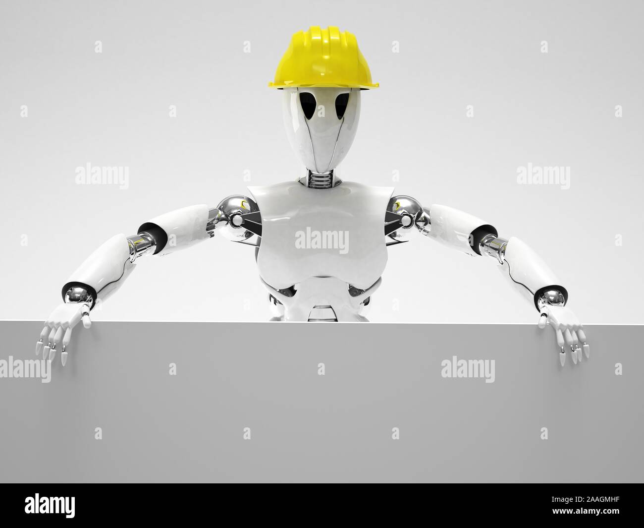 Robot background - 3d render wallpaper Stock Photo - Alamy