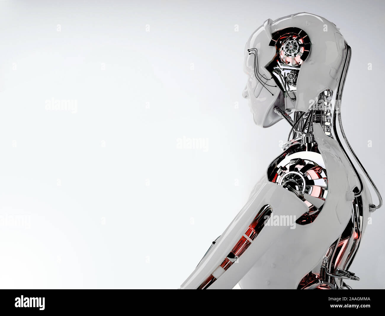 Robot Android man cyborg sci-fi model background Stock Photo - Alamy