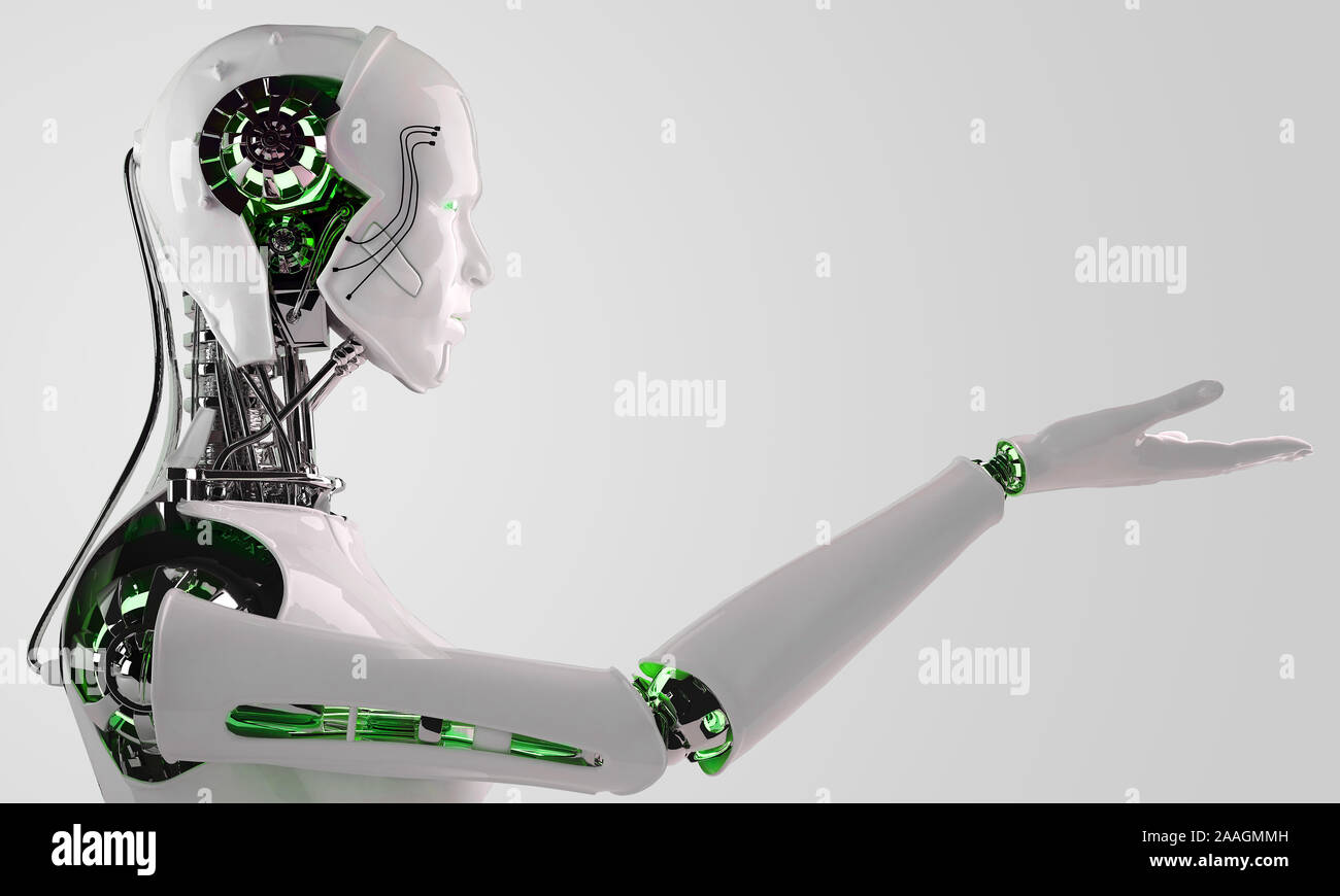 Robot Android man cyborg sci-fi model background Stock Photo - Alamy