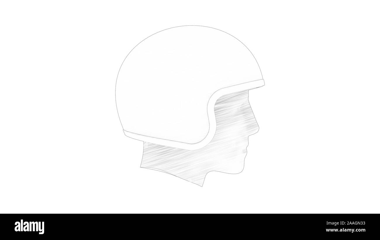 3d rendering of a human with a crash helmet isolated Stock Photo - Alamy