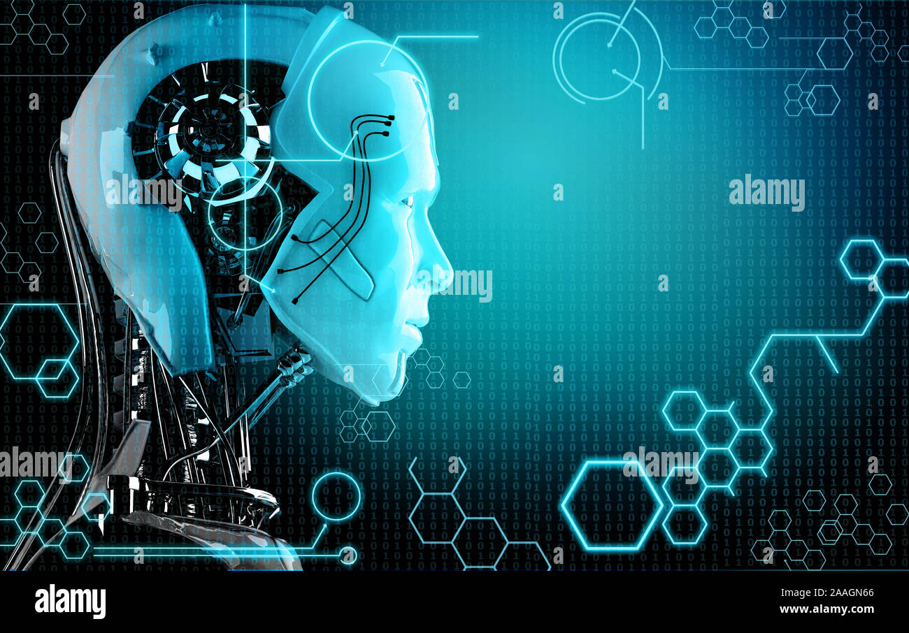 Computer robot android background Stock Photo - Alamy