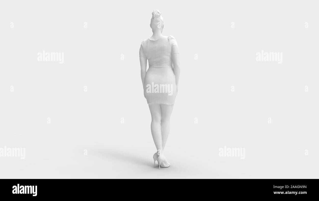3d rendering of a standing woman isolated in colored studio background ...
