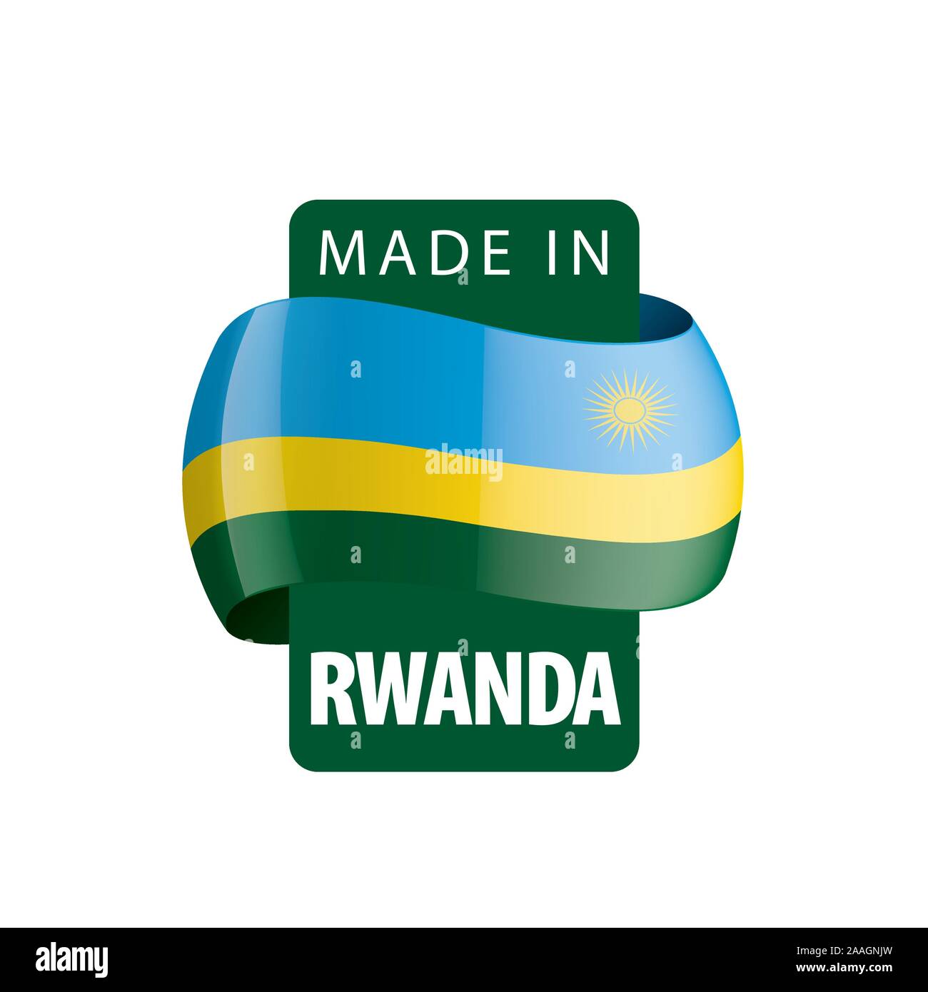 Rwanda flag, vector illustration on a white background Stock Vector ...