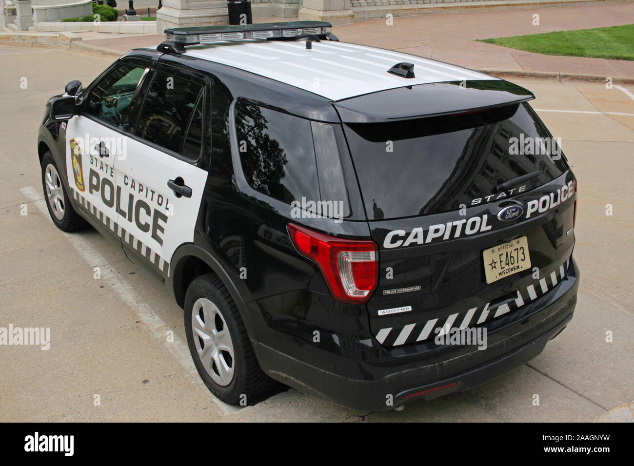 State Capitol Police department vehicles ourside the Wisconsin State ...