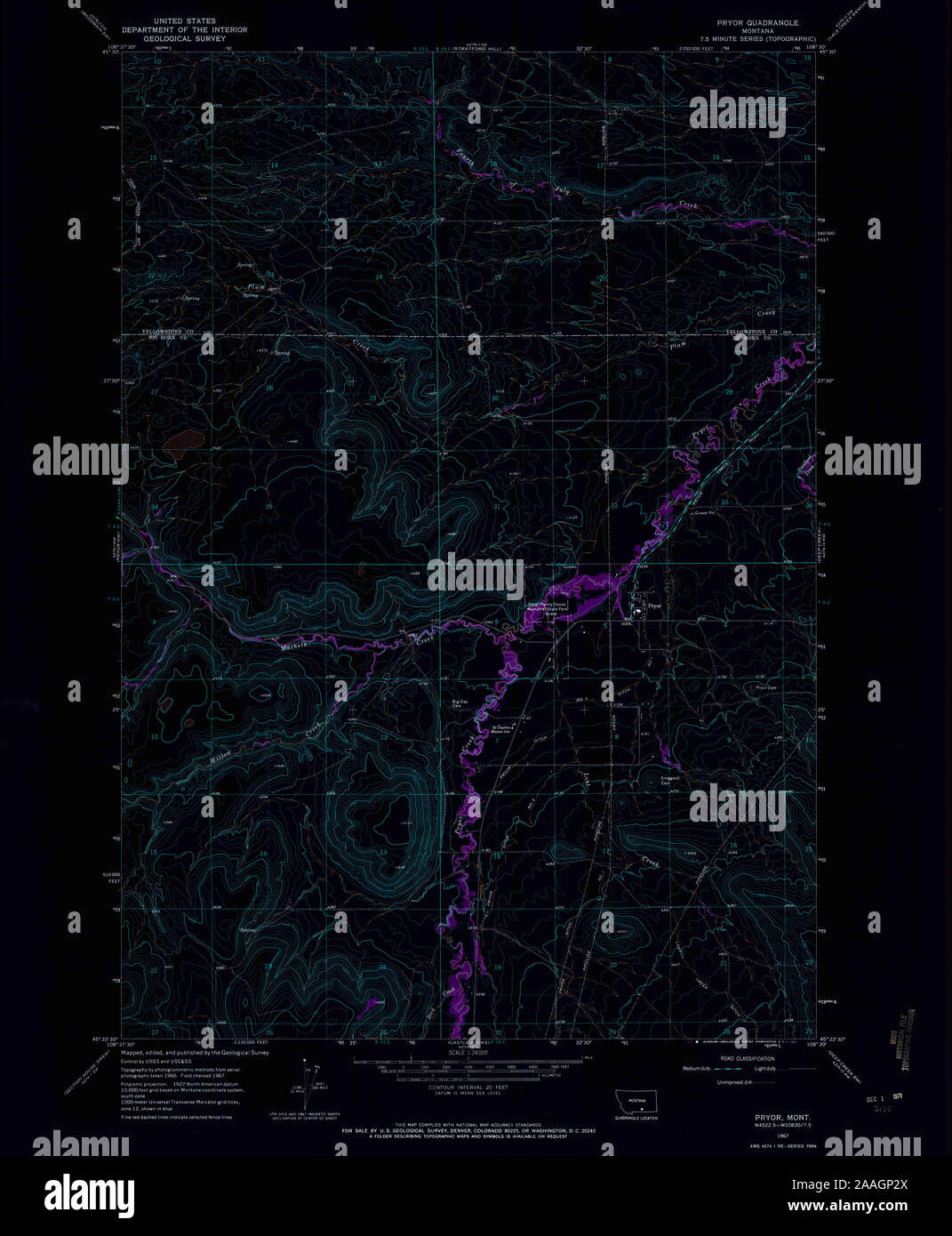 Map of pryor montana hi-res stock photography and images - Alamy