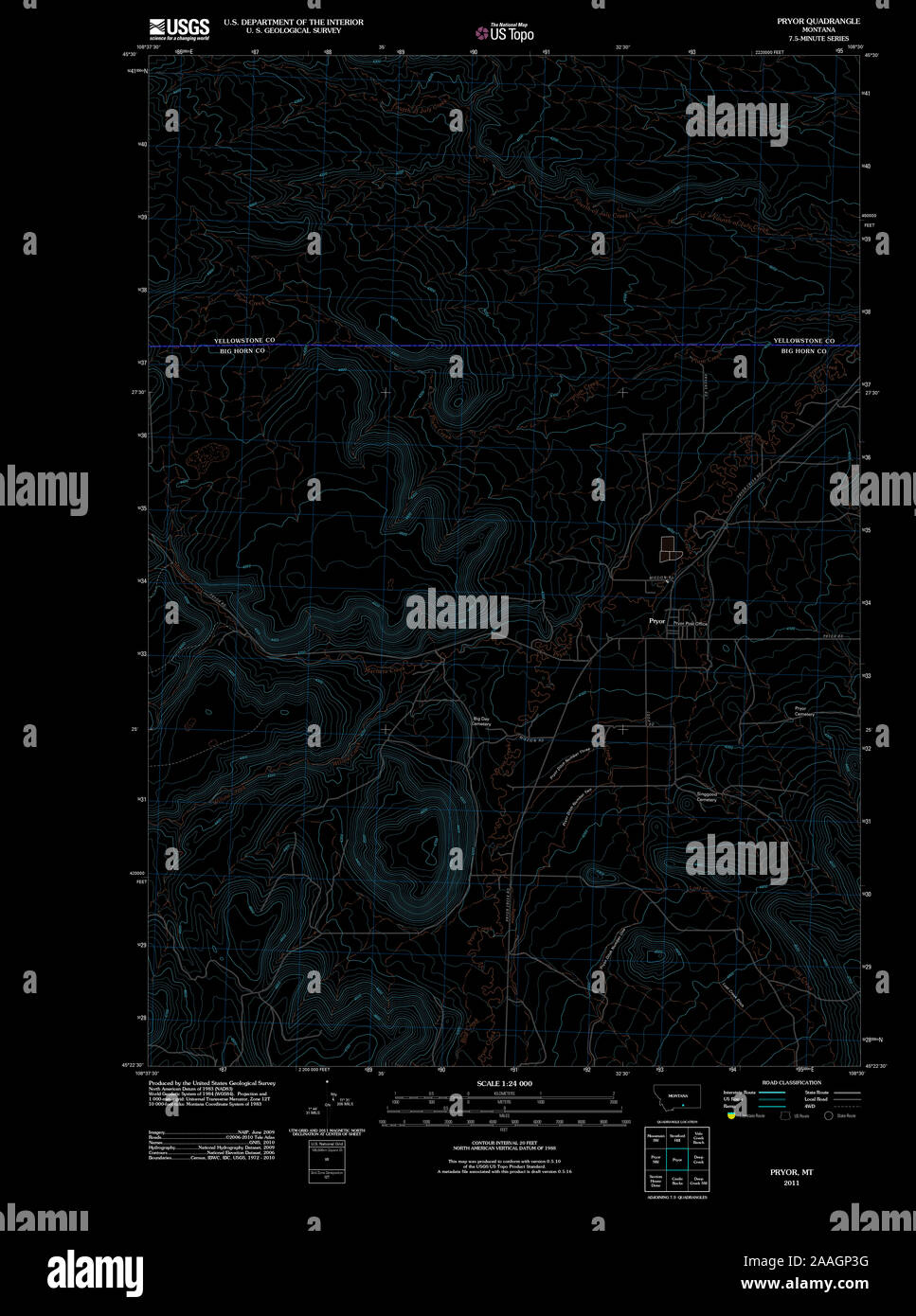 Pryor montana map hi-res stock photography and images - Alamy
