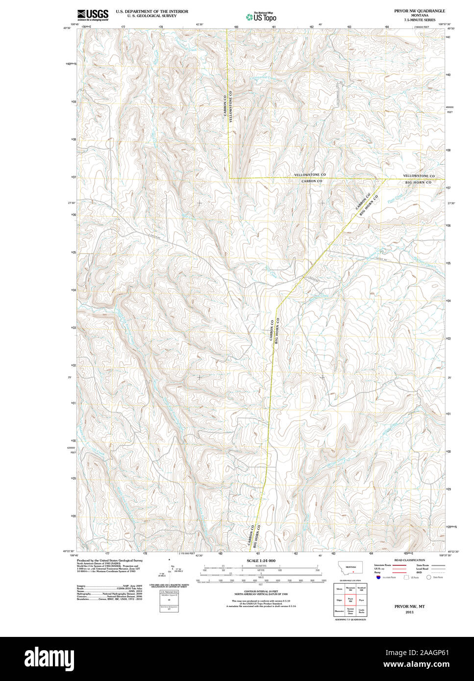Map of pryor montana hi-res stock photography and images - Alamy