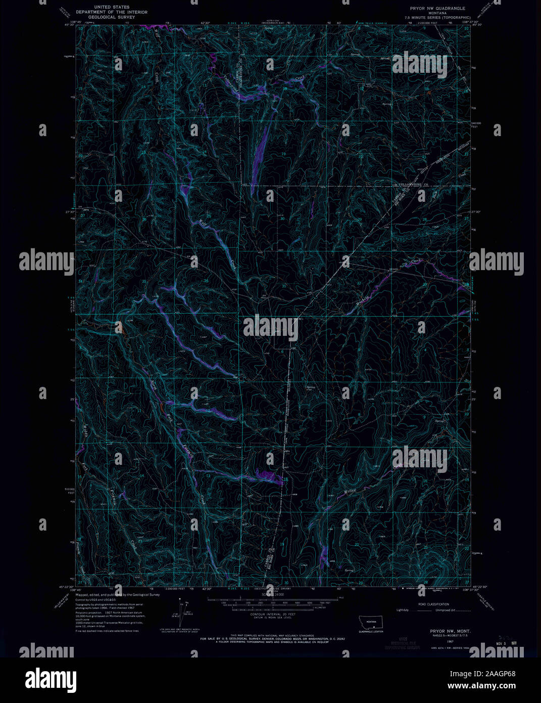 Pryor montana map hi-res stock photography and images - Alamy