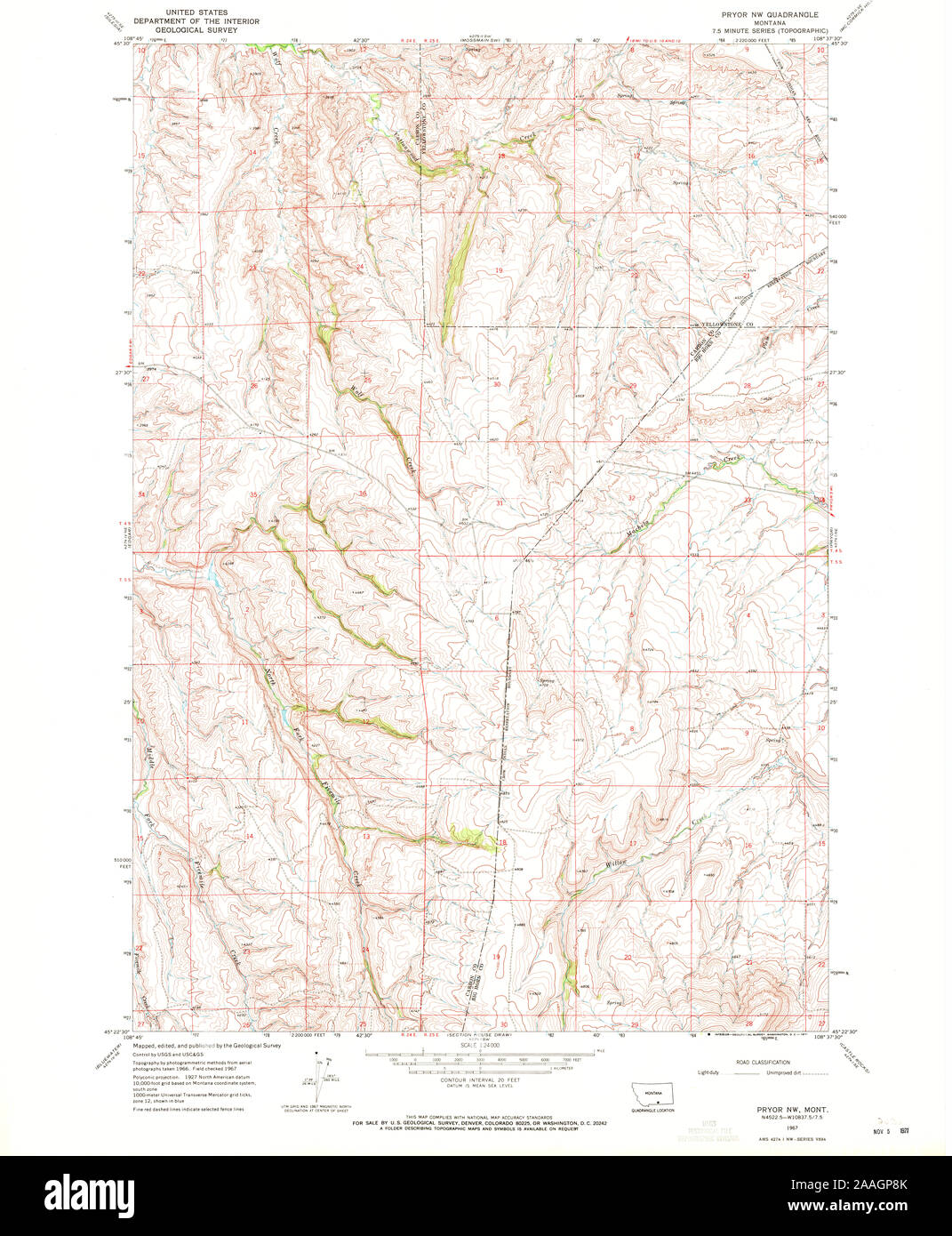 Map of pryor montana hi-res stock photography and images - Alamy