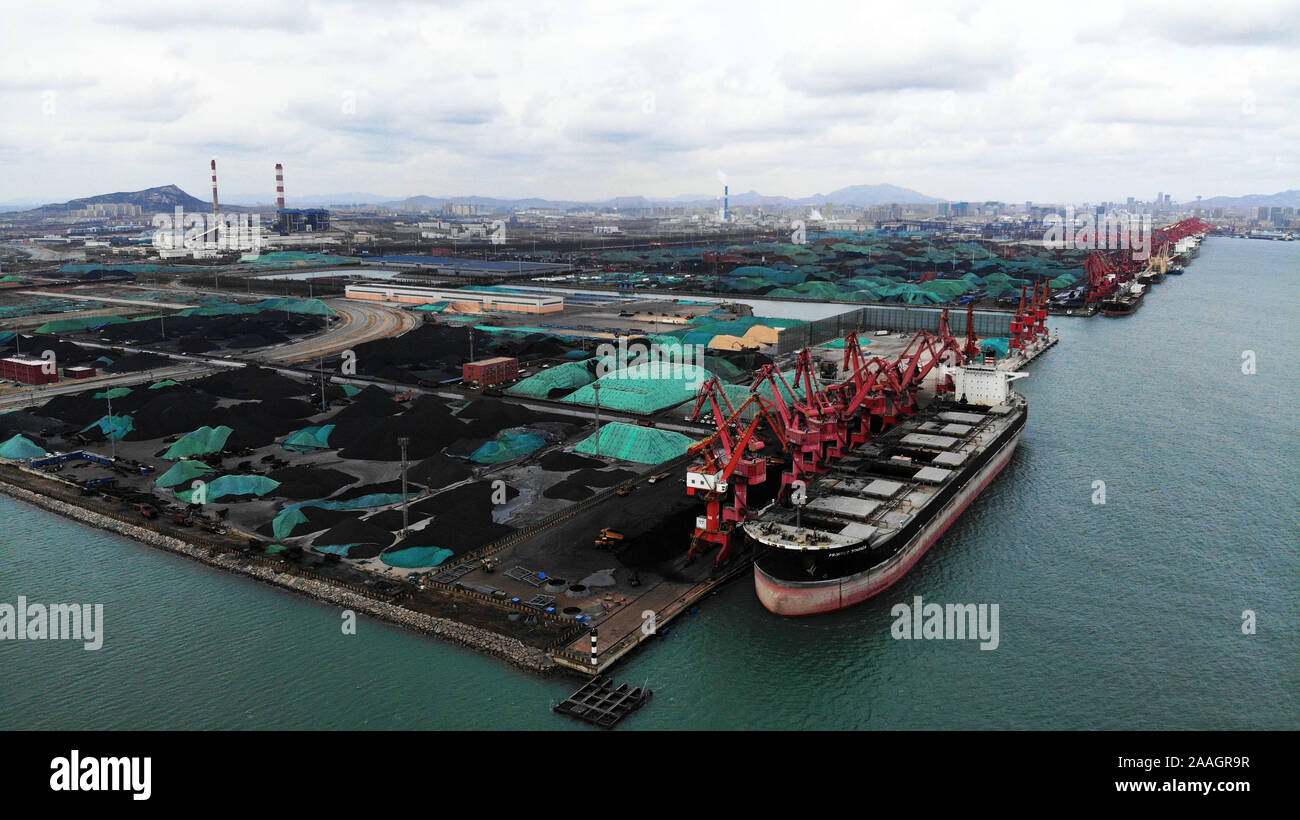 Rizhao. 21st Nov, 2019. Aerial photo taken on Nov. 21, 2019 shows a ...