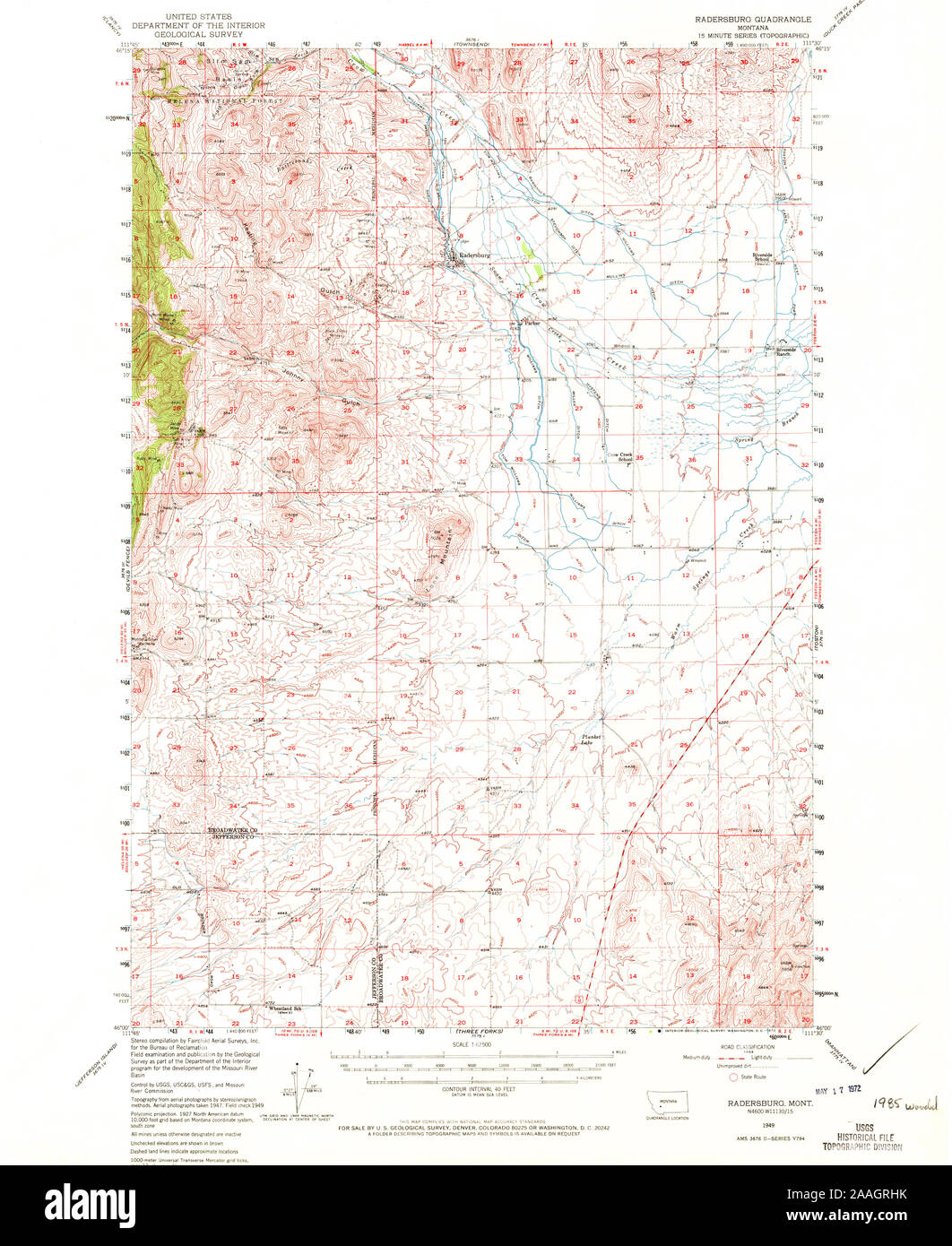 Radersburg map hi-res stock photography and images - Alamy